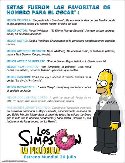 Homero Simpson y sus favoritas para el Oscar | T o m a U N O